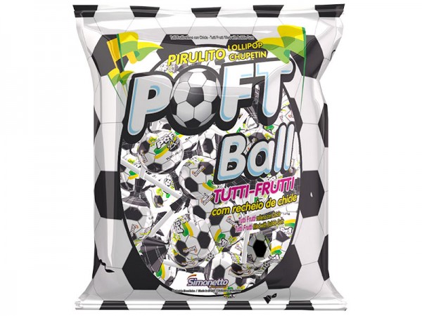 Chupetin relleno con chicle POFT BALL – Tutti frutti - General Candies