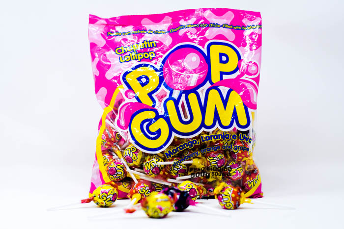 Chupetin relleno con chicle POP GUM -Morango – Laranja – Uva - General ...